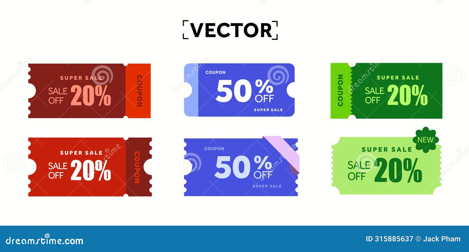 Special Coupon Set. Set of Coupon Templates in Different Style ...