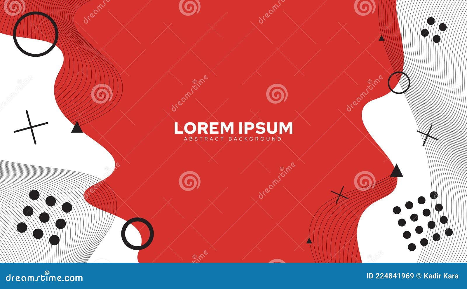 Special Cover Design with Red Colors and Shapes, Waves from Lines and ...