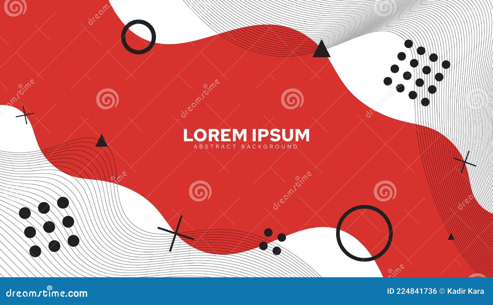Special Cover Design with Red Colors and Shapes, Waves from Lines and ...