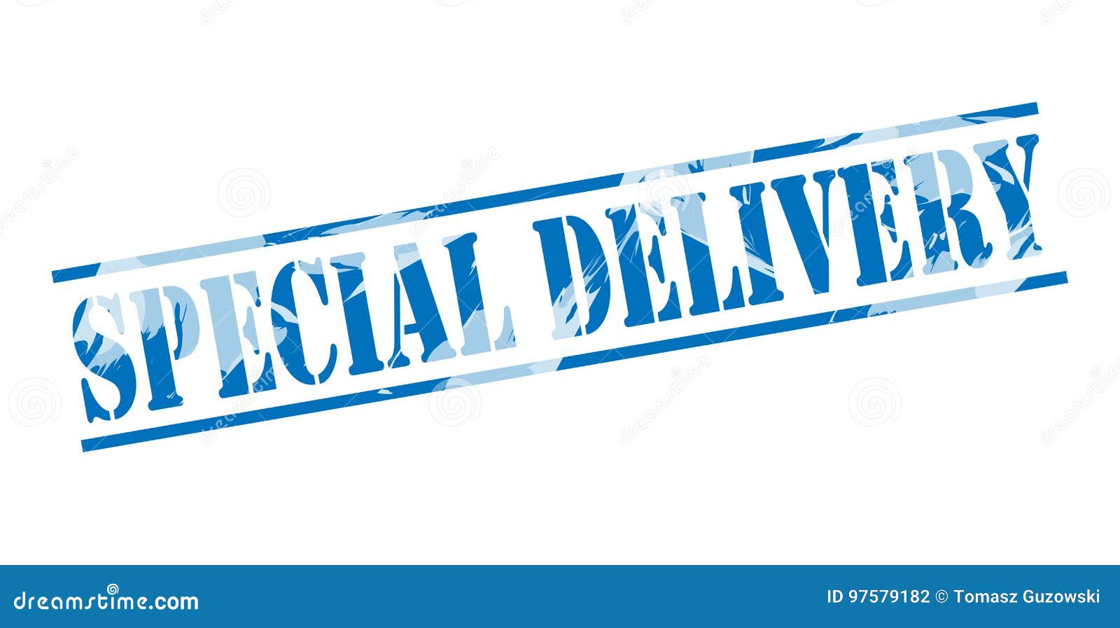 Special Delivery Blue Stamp Stock Illustration - Illustration of frame ...