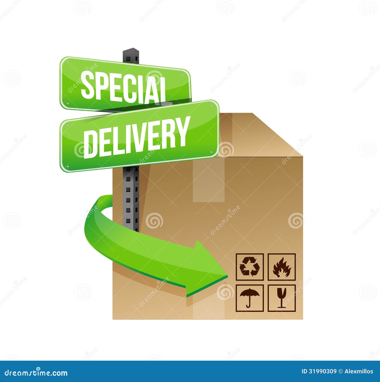 Special Delivery Concept Sign Stock Illustration - Illustration of ...