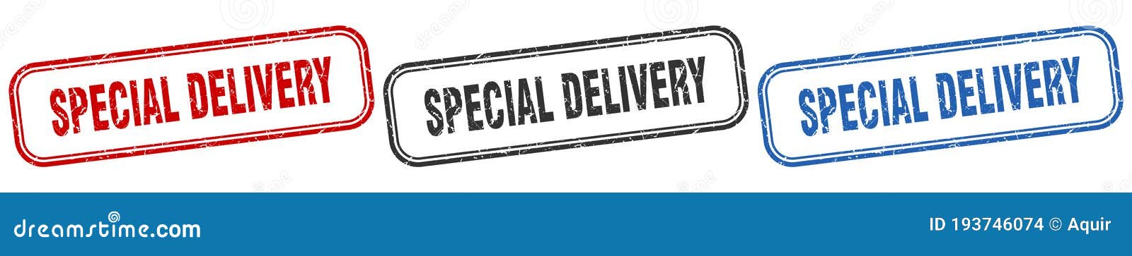 Special Delivery Square Isolated Sign Set. Special Delivery Stamp Stock ...