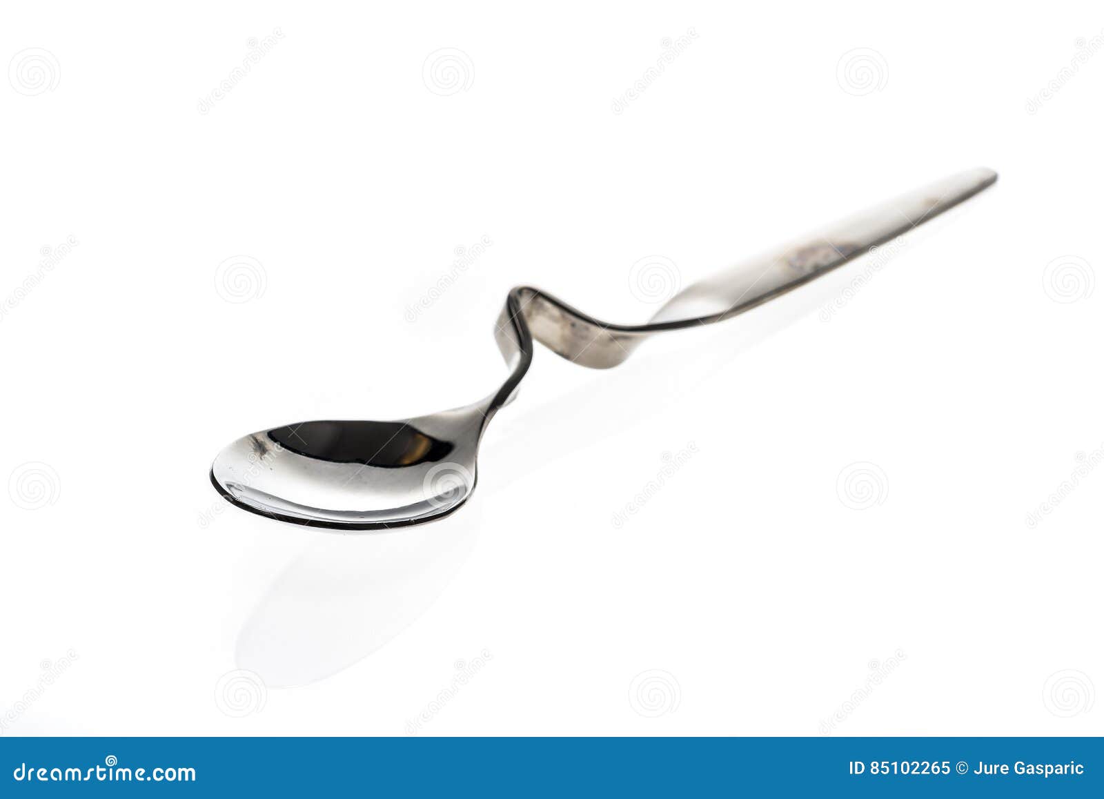Special Design Silver Tea Spoon Isolated on White. Stock Image - Image ...