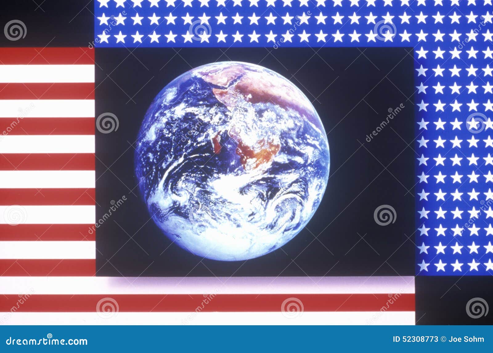 Special Effects: American Flag and the Planet Earth Stock Image - Image ...