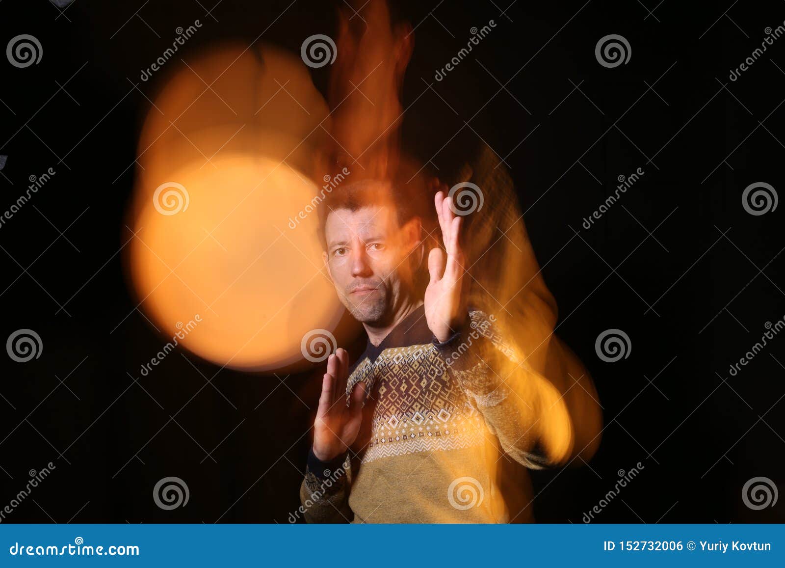 Special Effects Sudden Movement Hand Strike Exposure Stock Photo ...