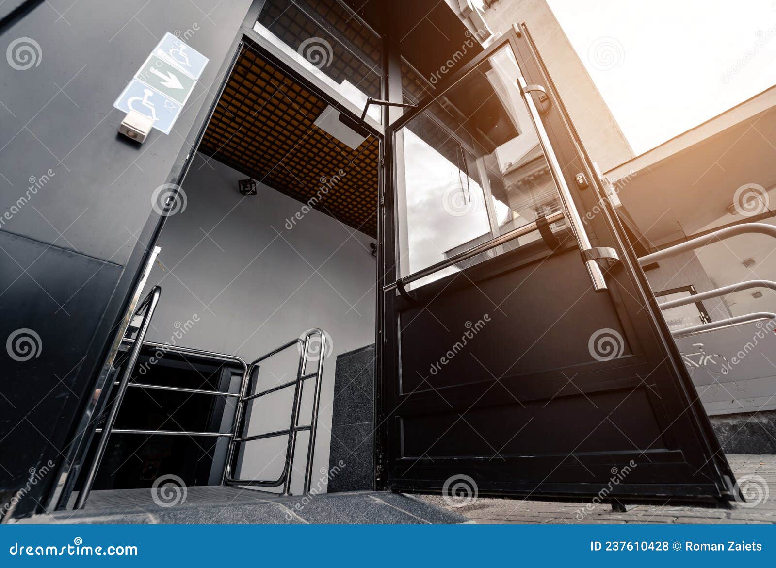 The Special Elevator for the Person with a Physical Disabilities Stock ...