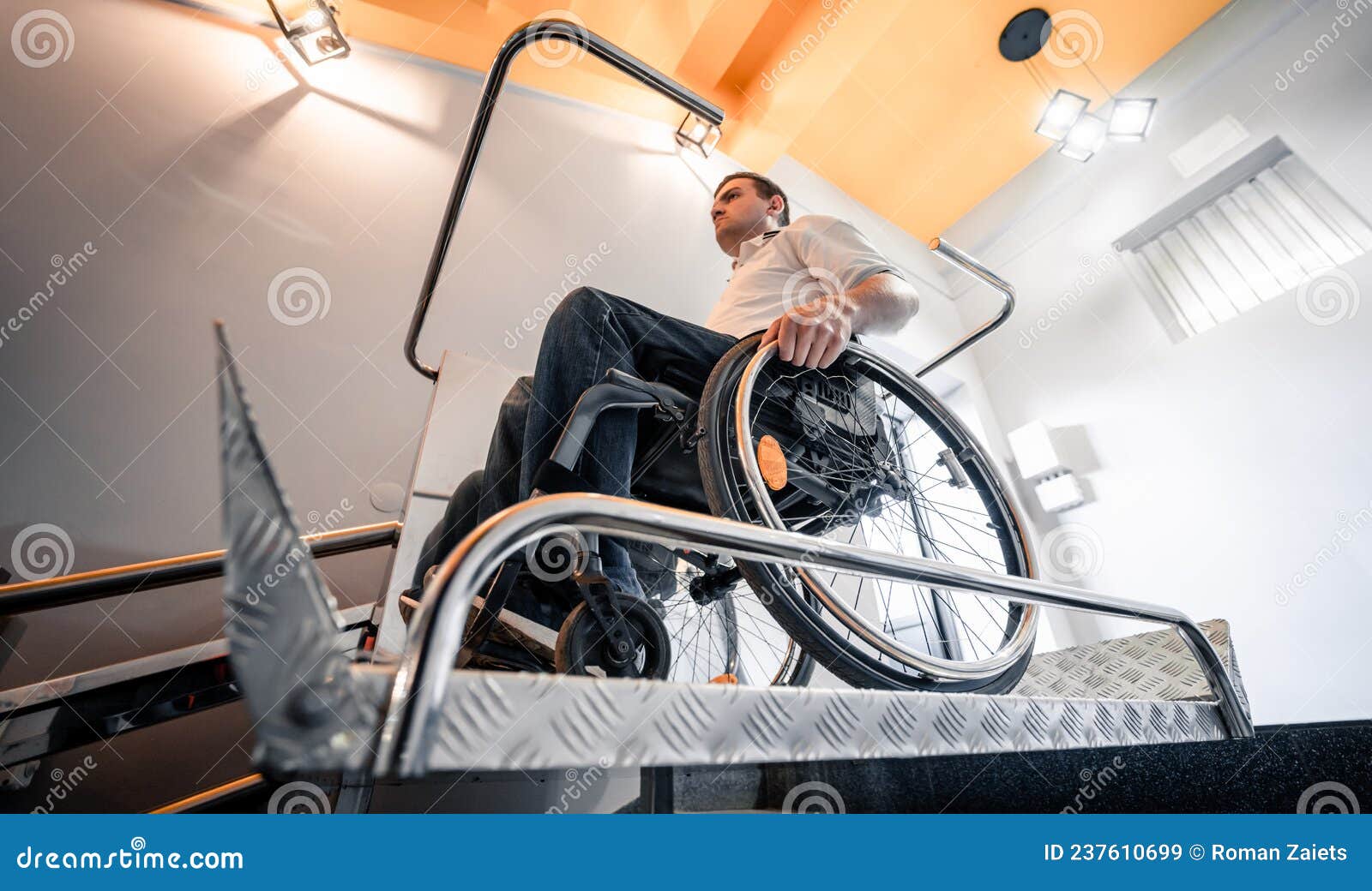 The Special Elevator for the Person with a Physical Disabilities Stock ...