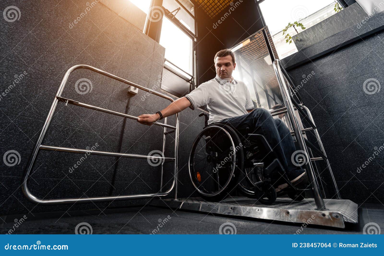 The Special Elevator for the Person with a Physical Disabilities Stock ...