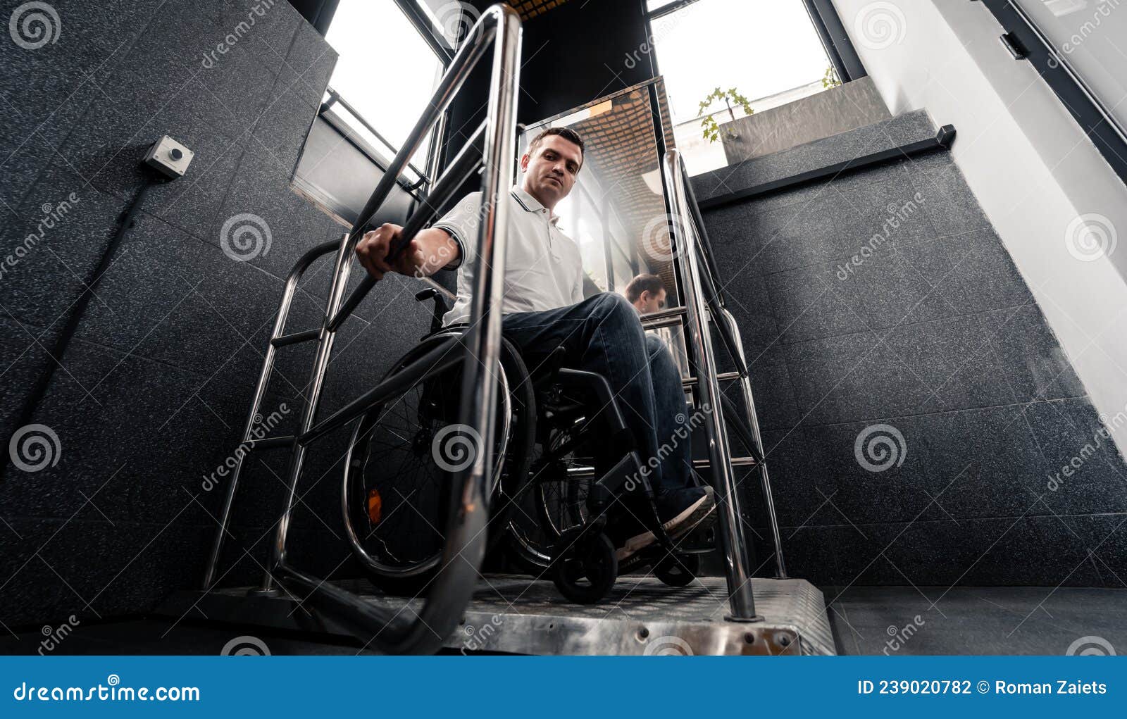The Special Elevator for the Person with a Physical Disabilities Stock ...