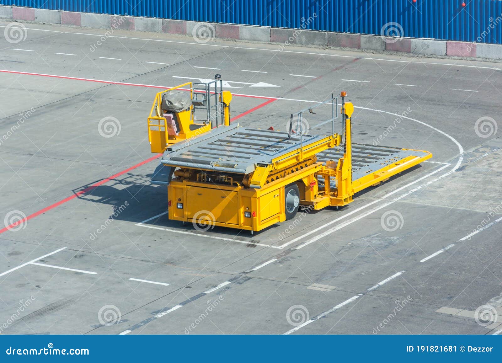 Special Equipment at the Airport Platform Elevator for Lifting and ...