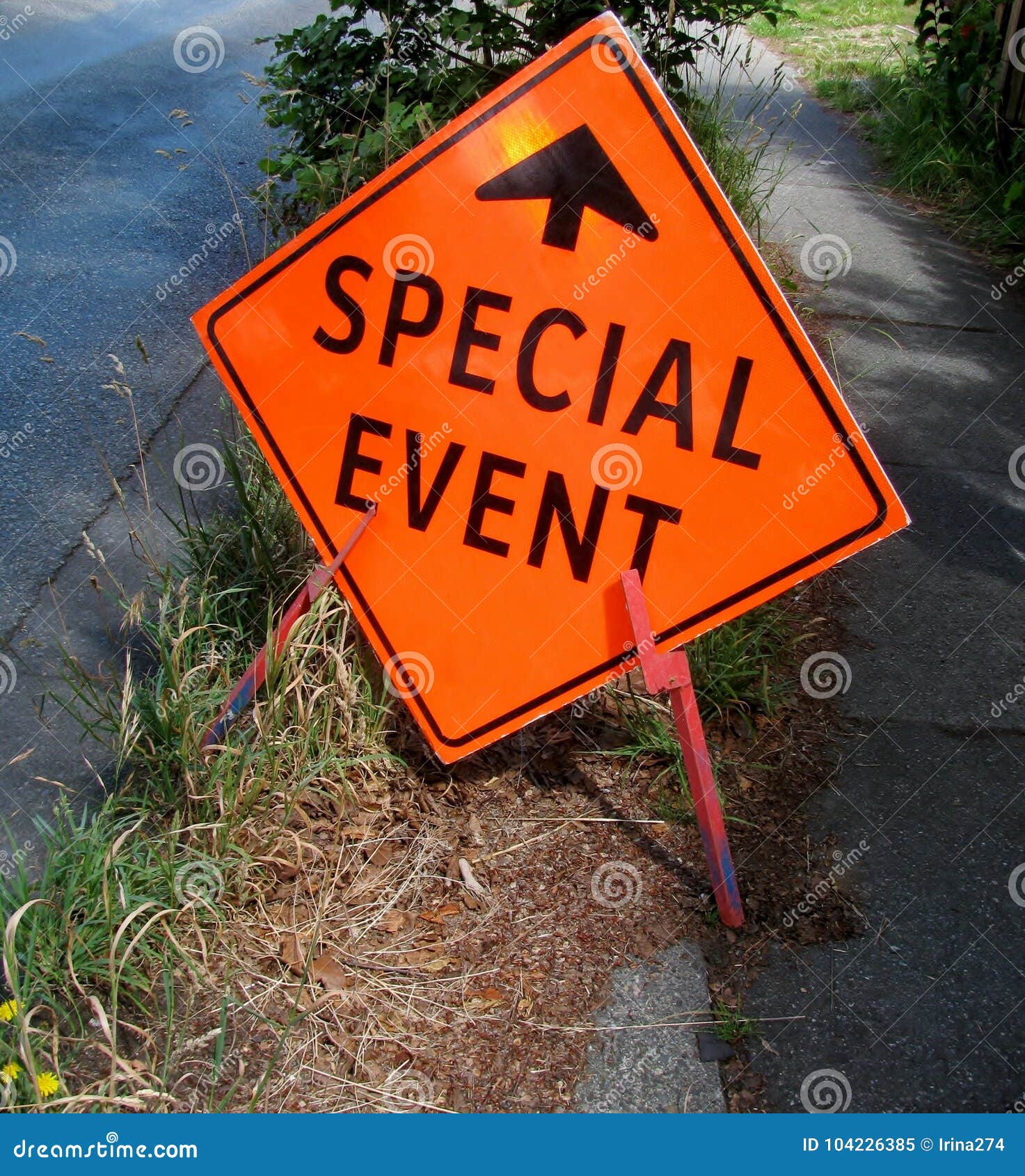 Special Event Sign with Arrow Marker Stock Image - Image of traffic ...