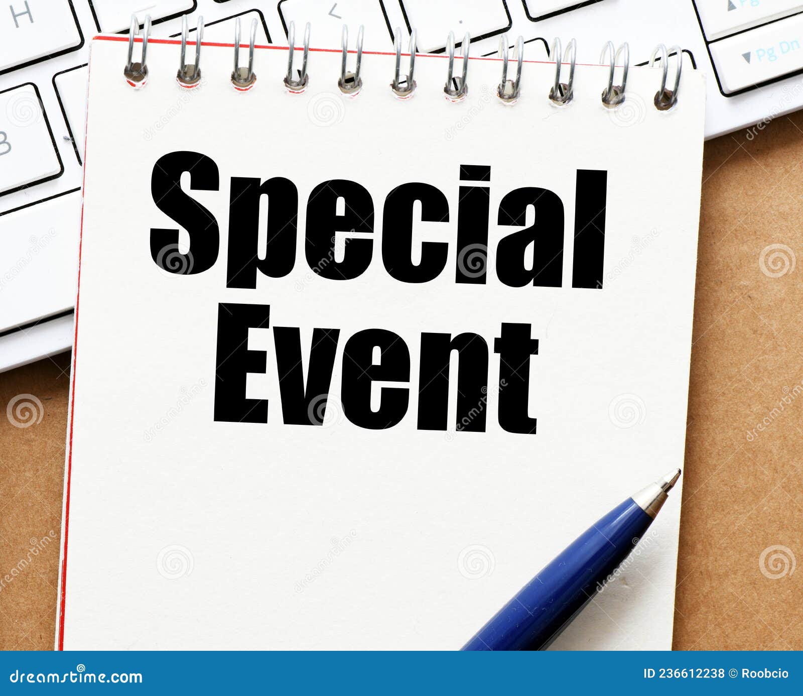 SPECIAL EVENT Words in an Office Notebook. Concept for Business Stock ...