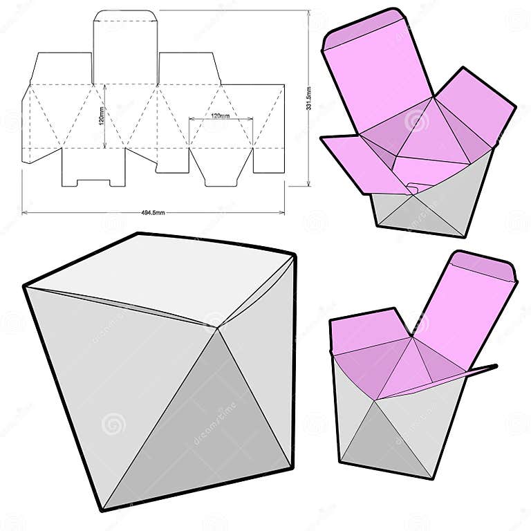 Special Folding Box with Handle Internal Measurement 12x12x12cm and Die ...