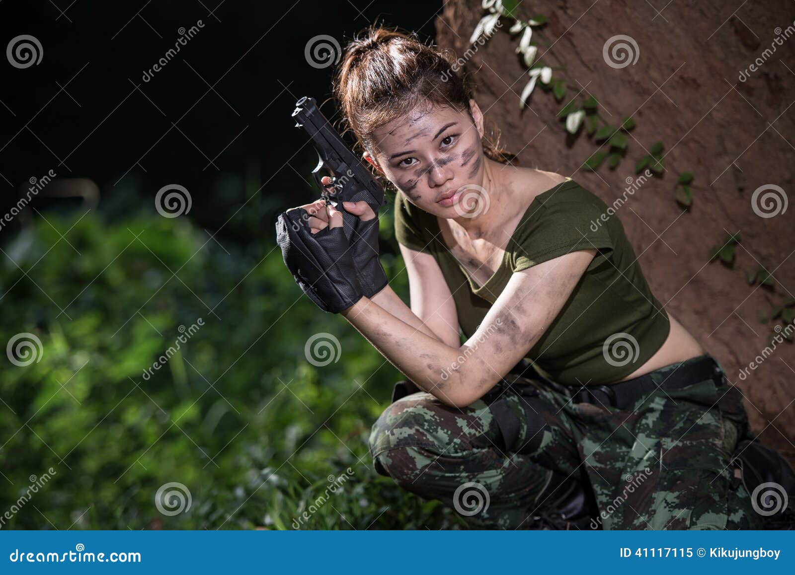 Special Force with the Gun in the Jungle Stock Image - Image of action ...