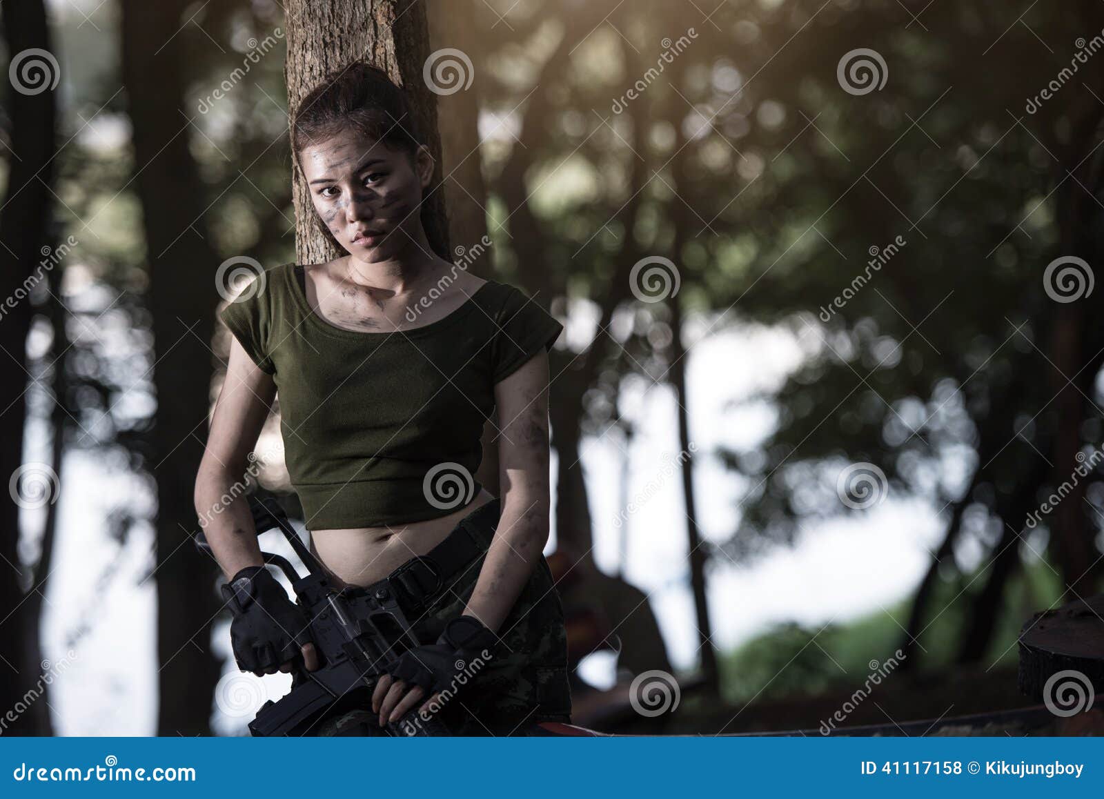 Special Force with the Gun in the Jungle Stock Photo - Image of forest ...