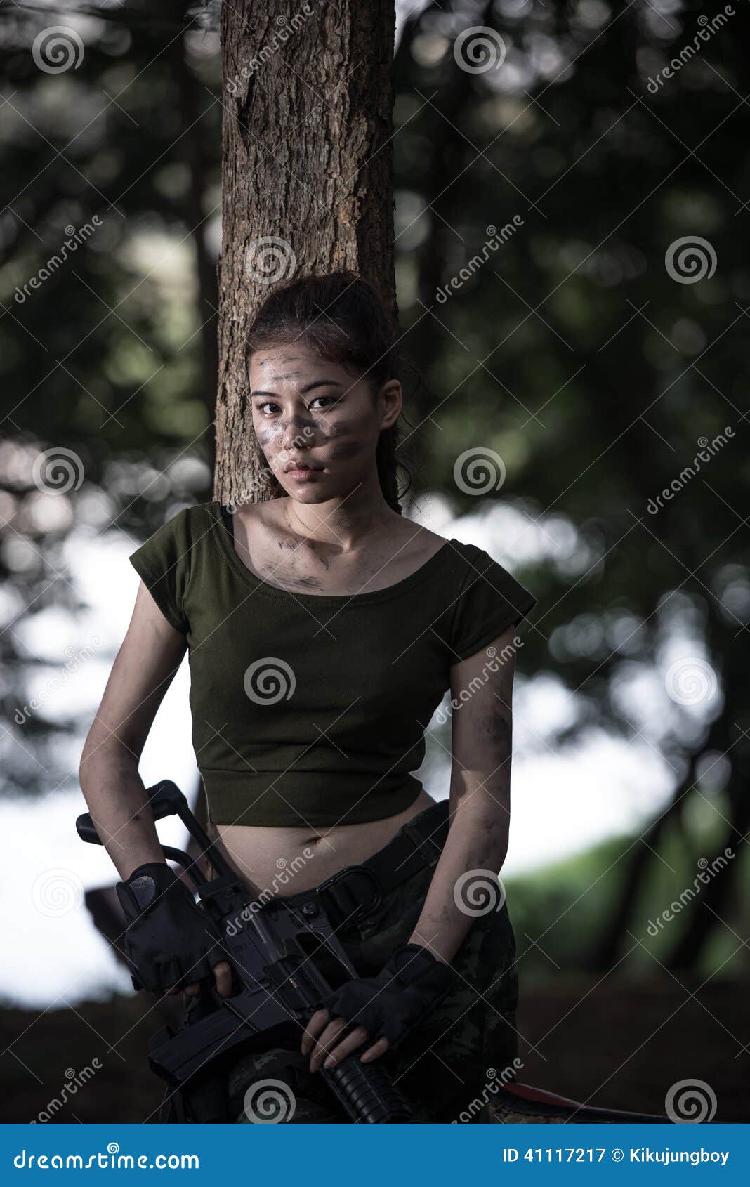 Special Force with the Gun in the Jungle Stock Image - Image of mission ...