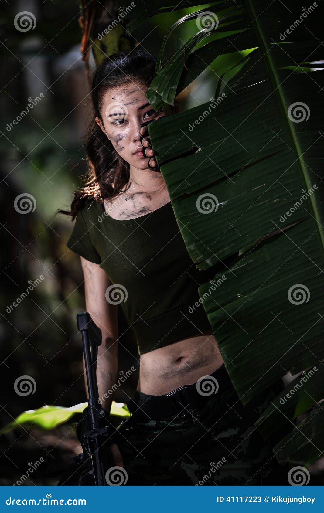 Special Force with the Gun in the Jungle Stock Image - Image of ...