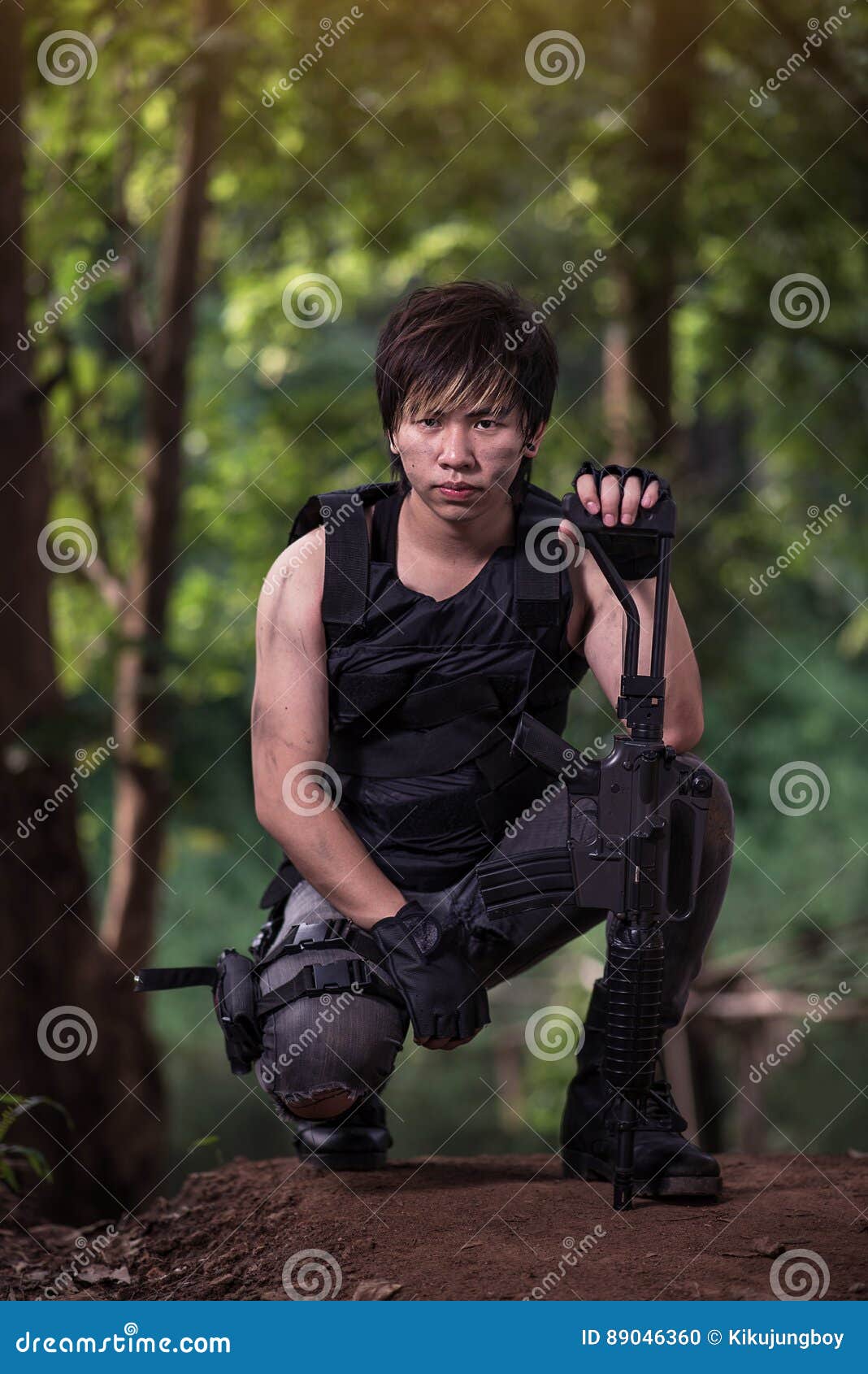 Special Force with the Gun in the Jungle Stock Photo - Image of army ...