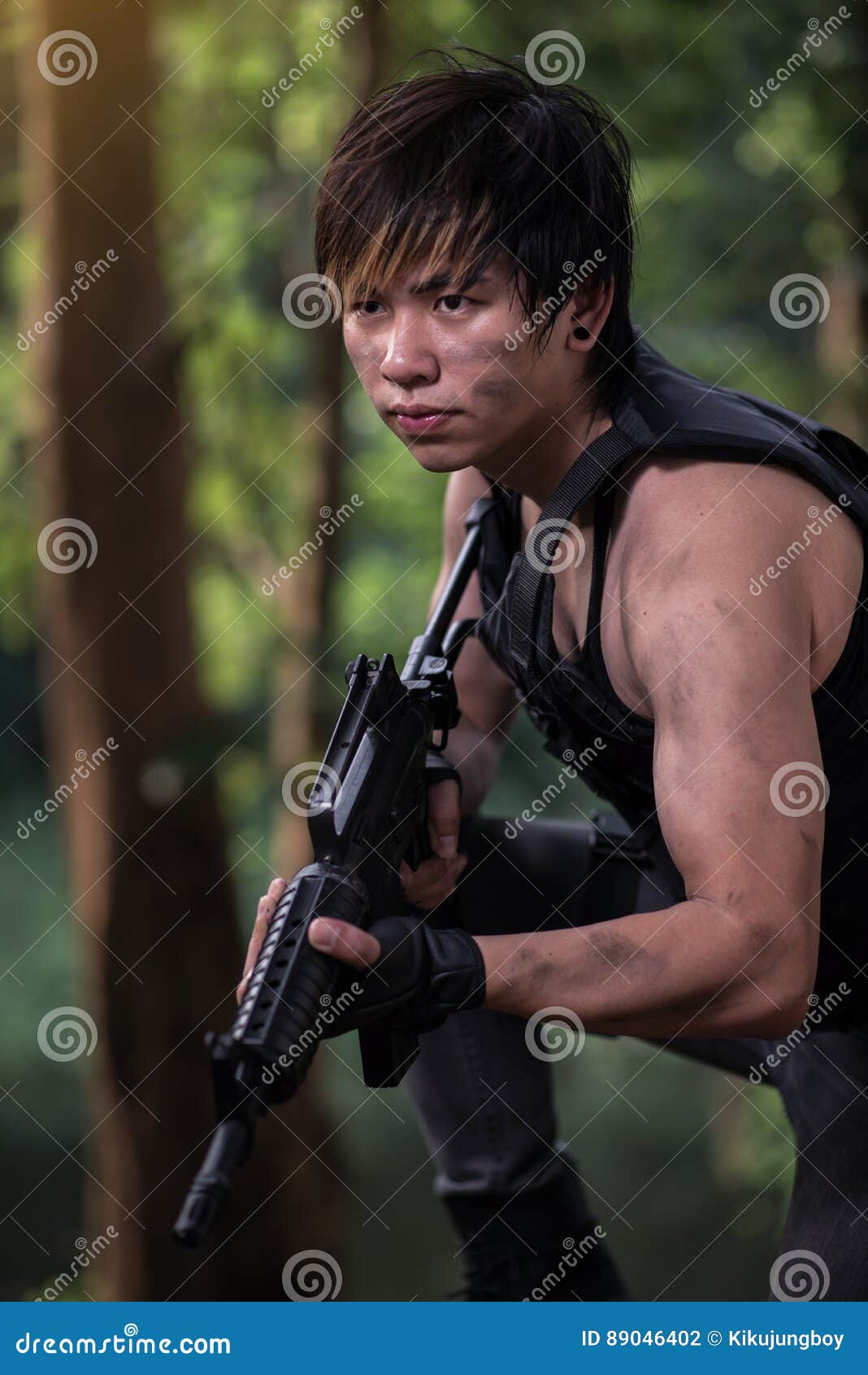 Special Force with the Gun in the Jungle Stock Photo - Image of agent ...