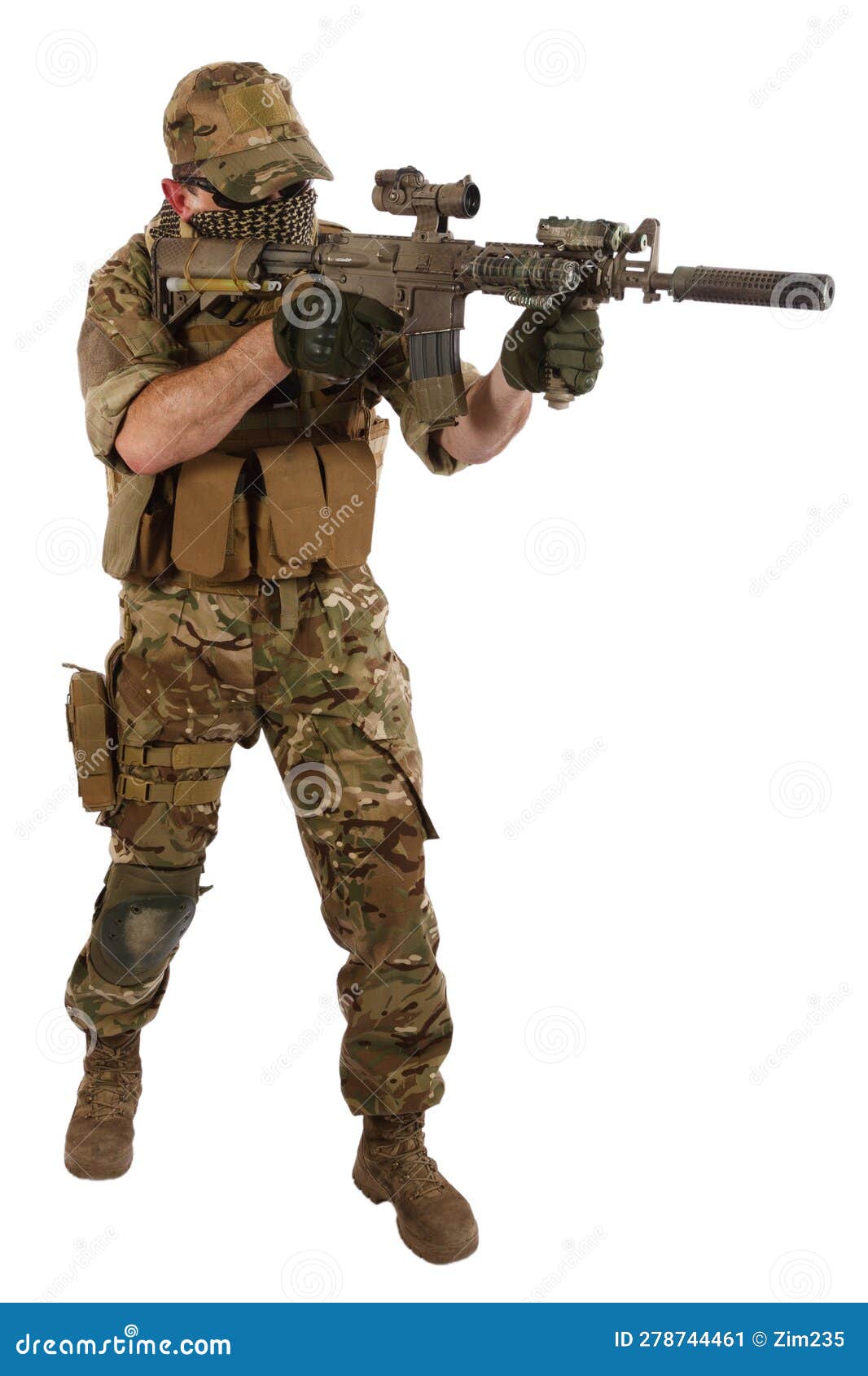 Special Force Operator Fire Carbine M4 Stock Image - Image of mercenary ...
