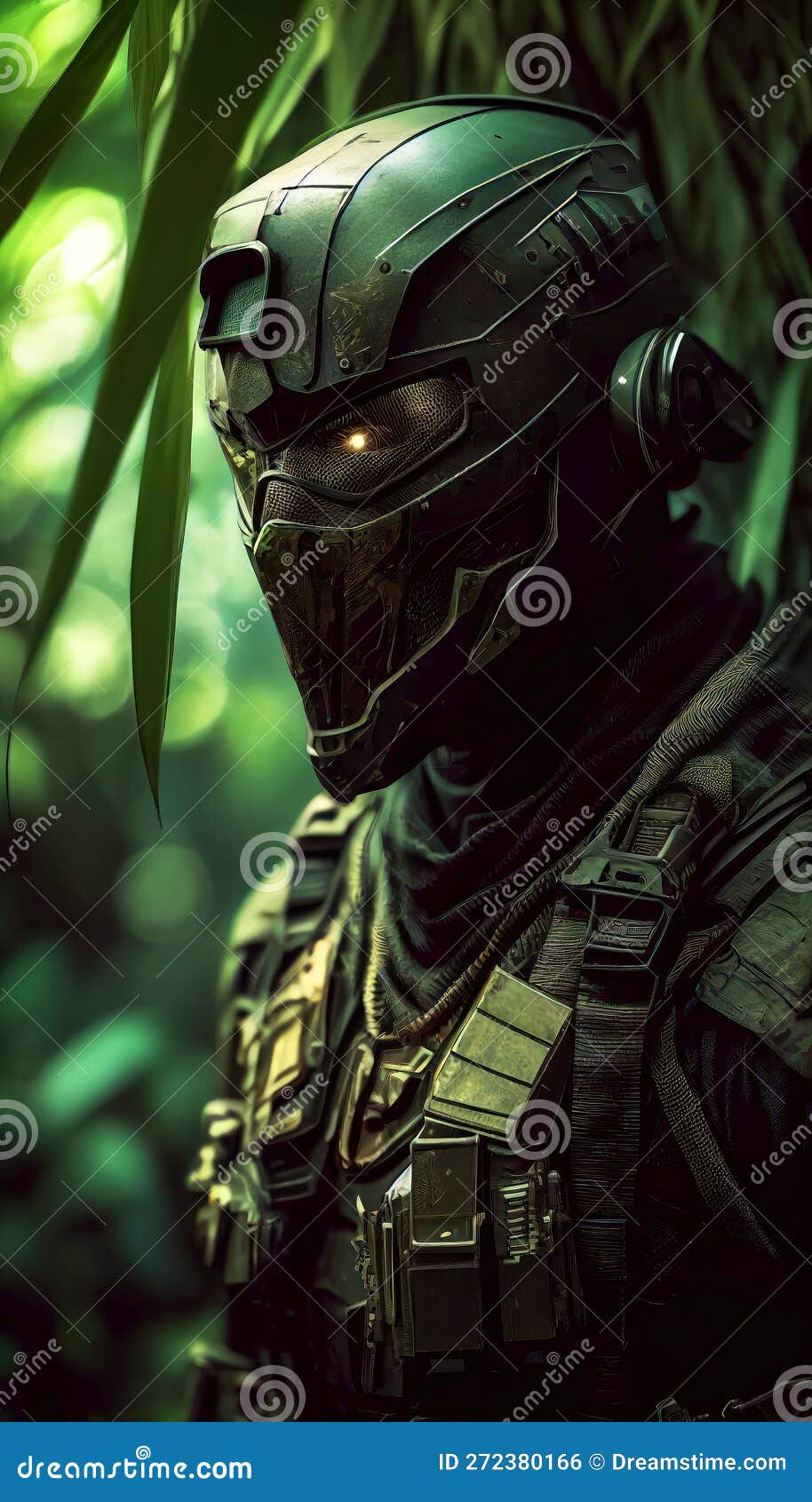 Special Forces Commando Soldiers Navigating Their Way through a Dense ...