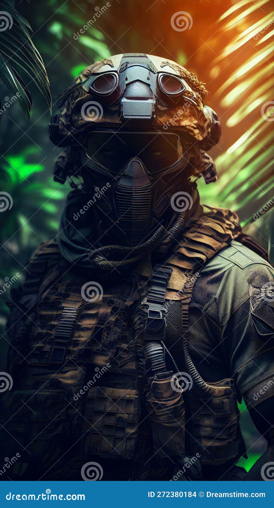 Special Forces Commando Soldiers Navigating Their Way through a Dense ...