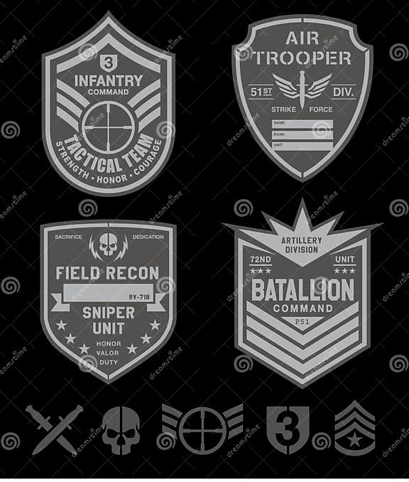 Special forces patch set stock vector. Illustration of graphic - 41371114