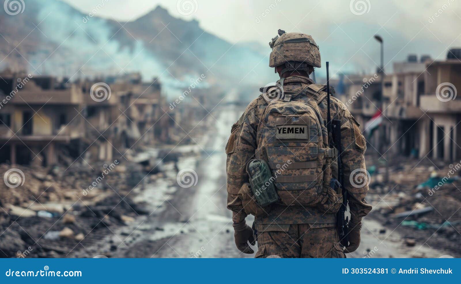 Special Forces Soldier in Action during the War in Yemen Stock ...