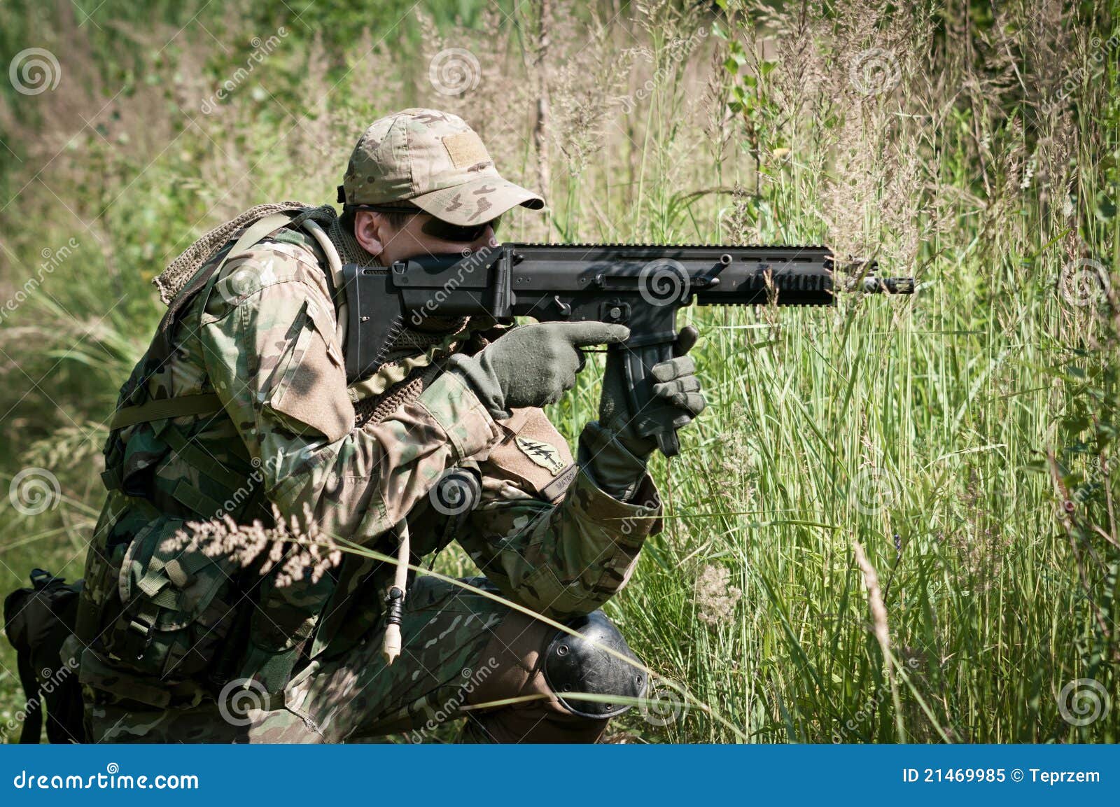 Special Forces Soldier Aiming on Enemy Stock Image - Image of ammo ...