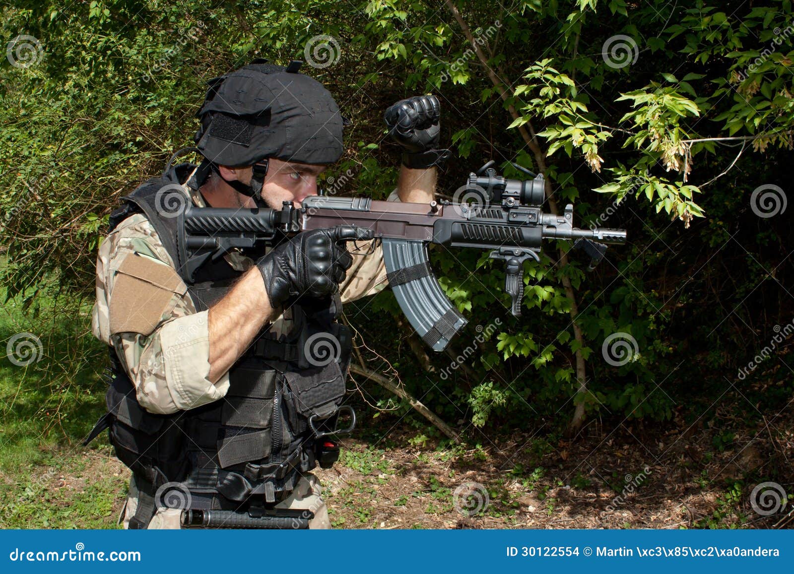 Special Forces Soldier with an Assault Rifle Stock Photo - Image of ...
