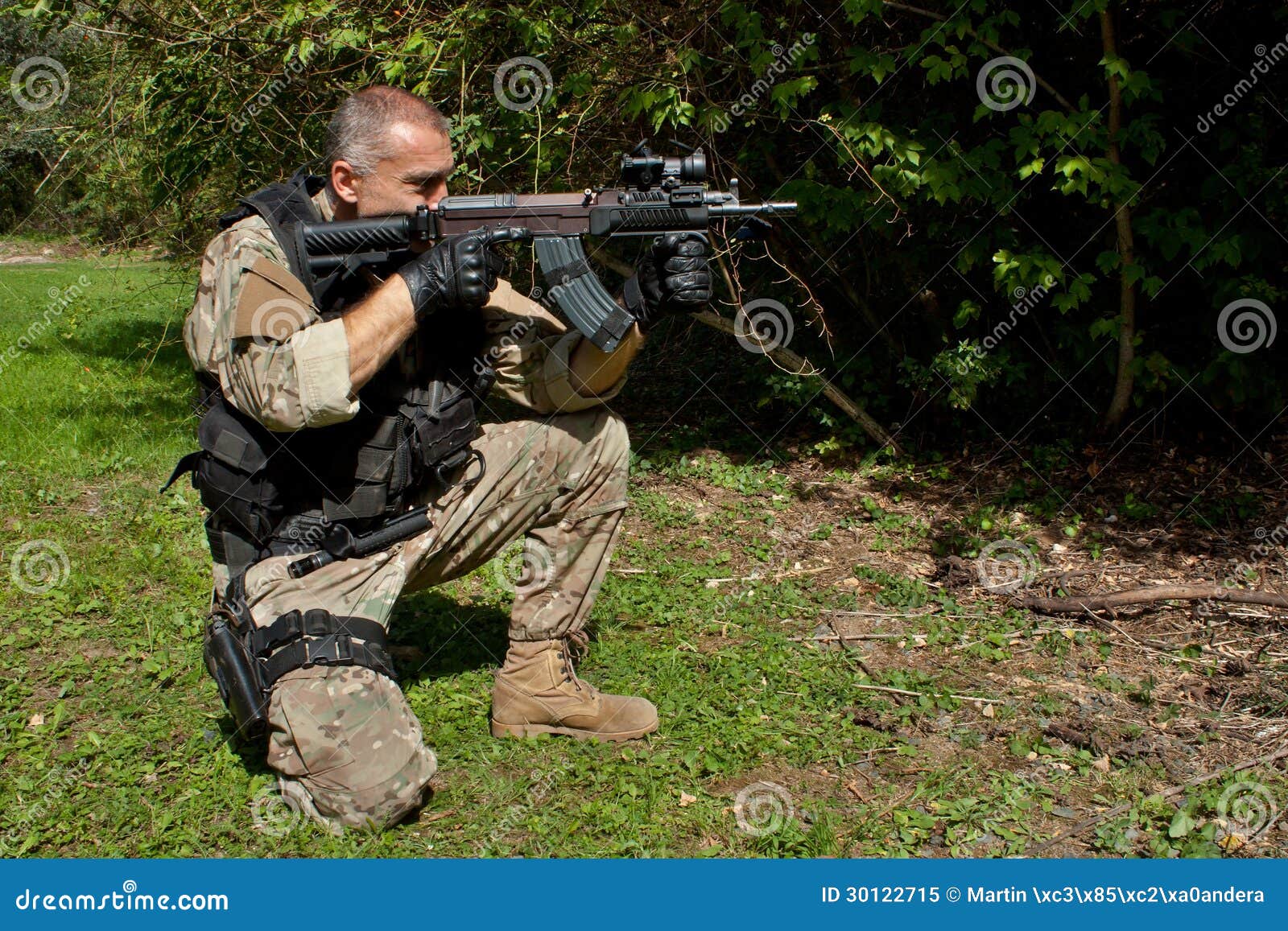 Special Forces Soldier with an Assault Rifle Stock Image - Image of ...