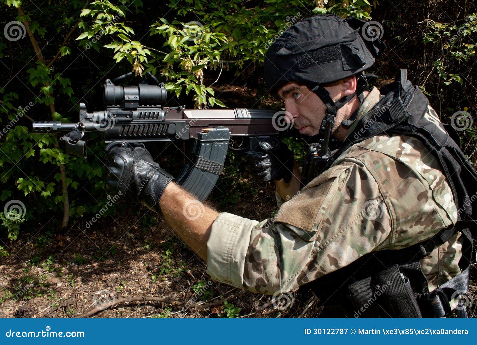 Special Forces Soldier with an Assault Rifle Stock Image - Image of ...