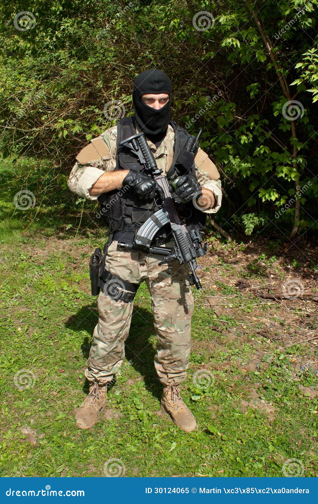 Special Forces Soldier with an Assault Rifle Stock Image - Image of ...