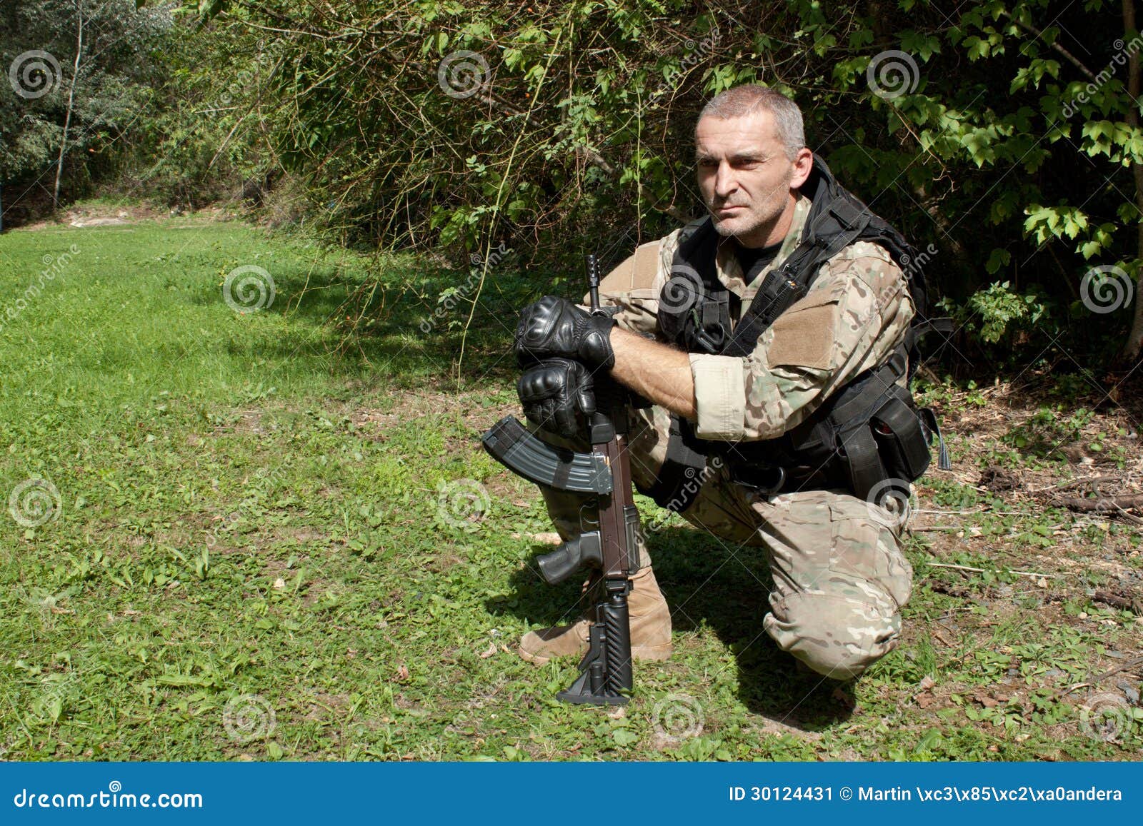 Special Forces Soldier with an Assault Rifle Stock Image - Image of ...