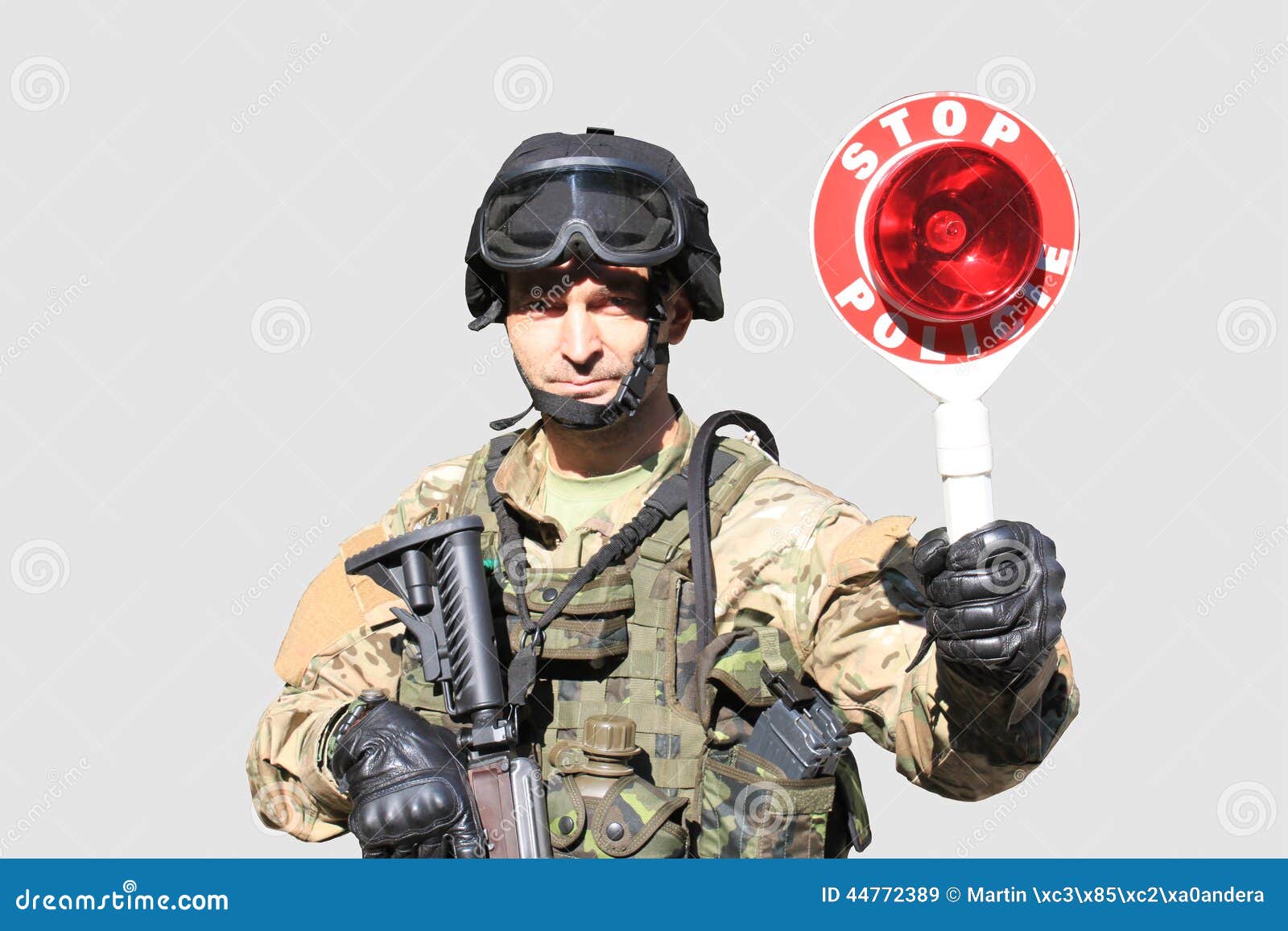 Special Forces Soldier, Gives a Command To Stop Stock Image - Image of ...