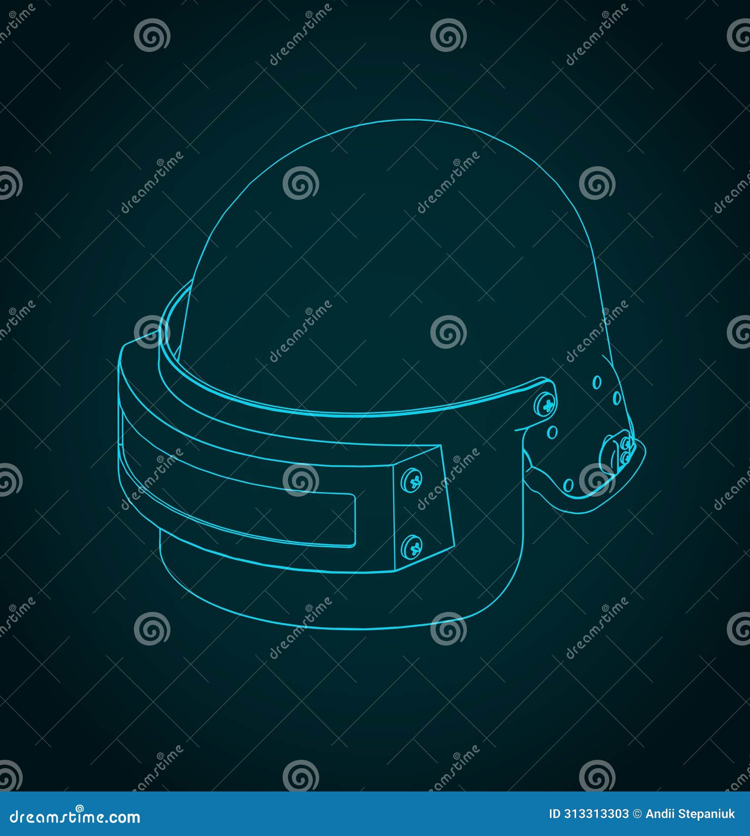 Special Forces Soldier Helmet Isometric Blueprint Stock Vector ...