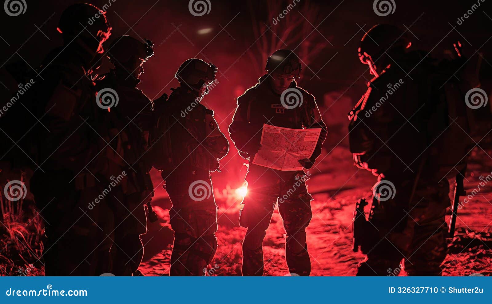 A Special Forces Team Plans a Night Raid Maps and Intel Spreading Out ...