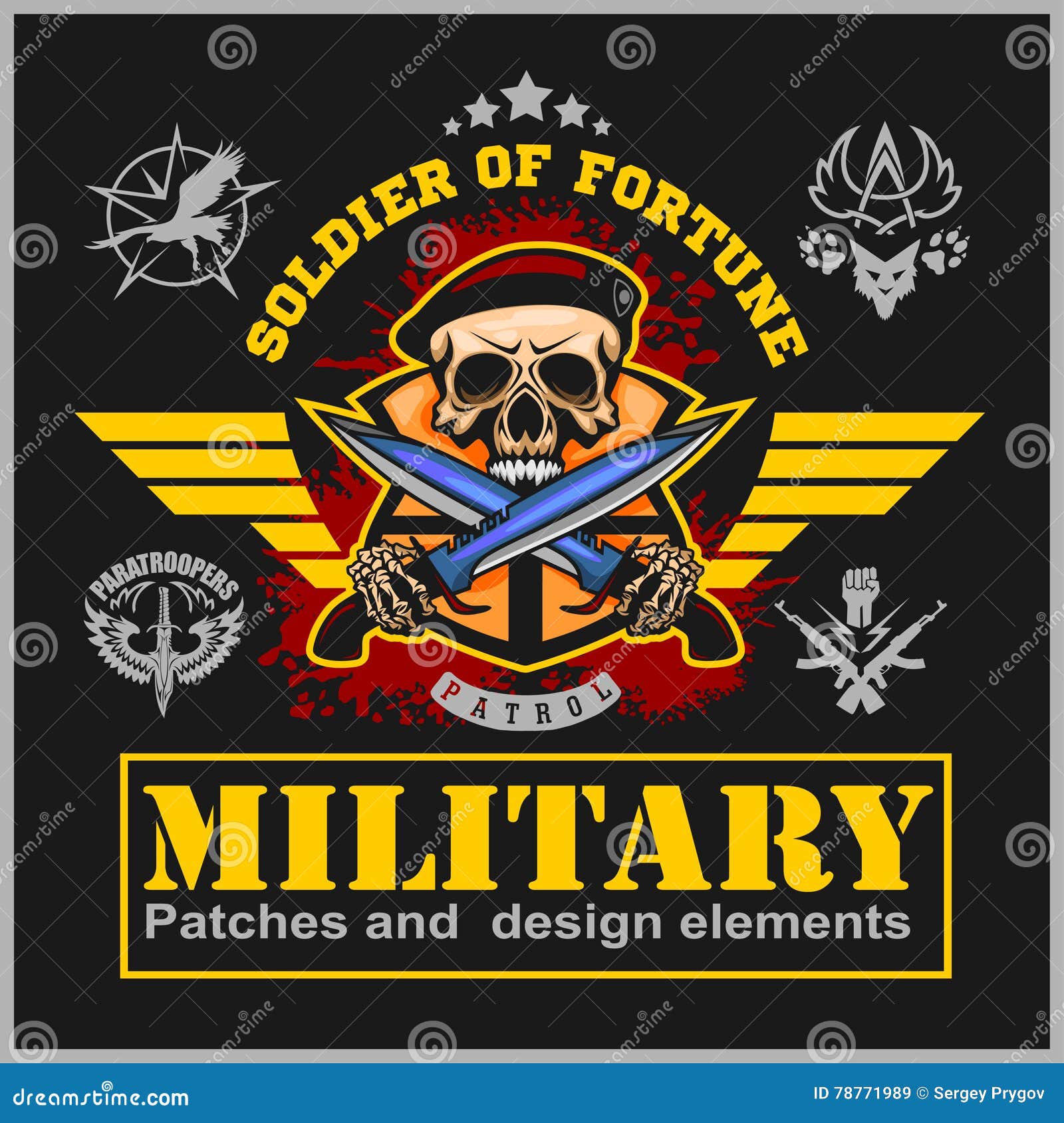 Special Forces Vector Emblem With Skull, Ammunition And Wings ...