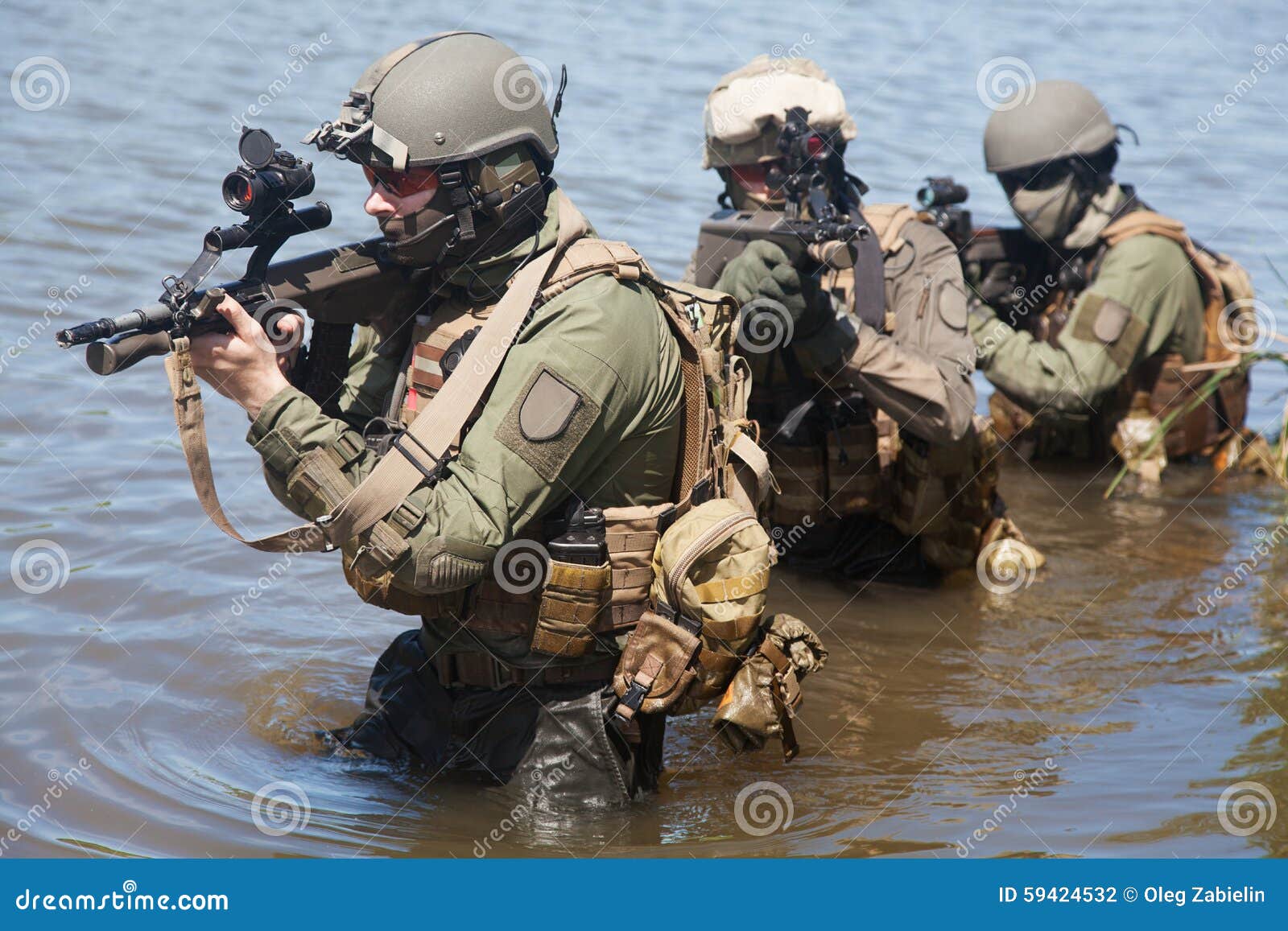 Special Forces in the Water Stock Photo - Image of force, pistol: 59424532