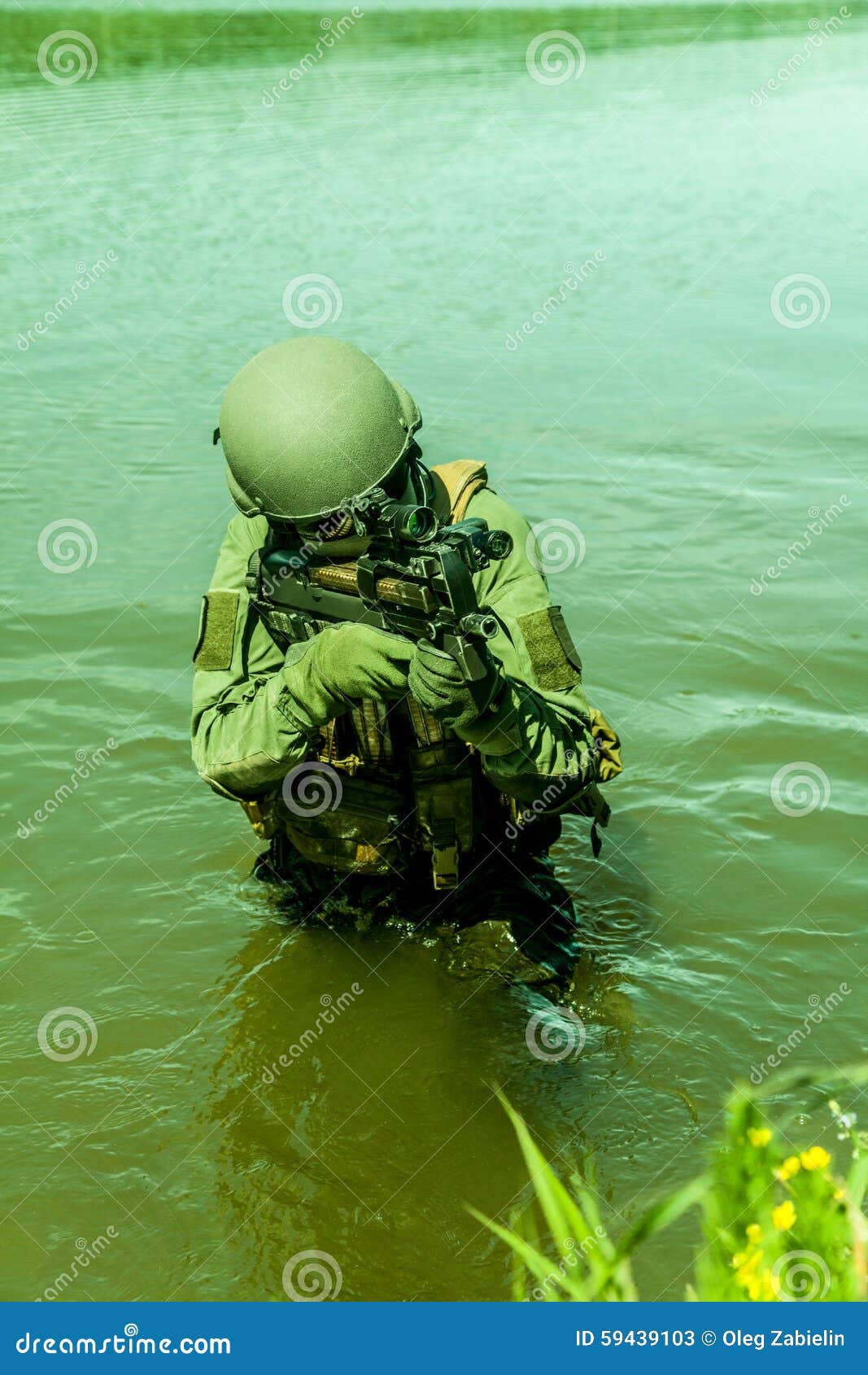 Special Forces in the Water Stock Image - Image of commando, rifle ...