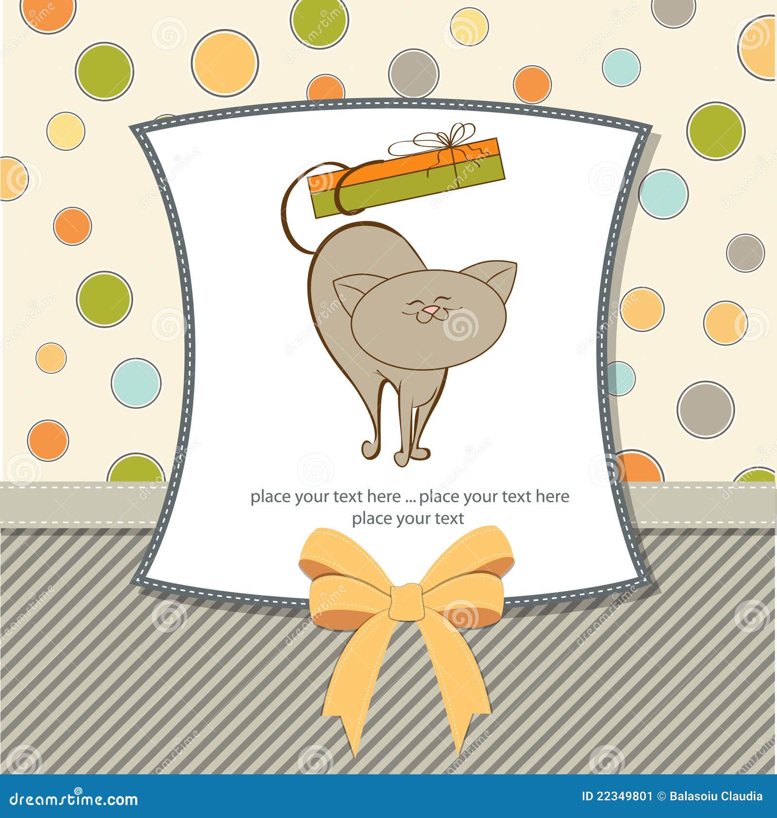 Special gift card with cat stock illustration. Illustration of ...