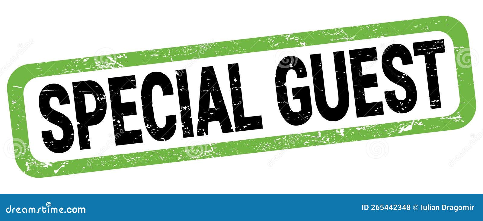SPECIAL GUEST Text Written on Green-black Rectangle Stamp Stock ...