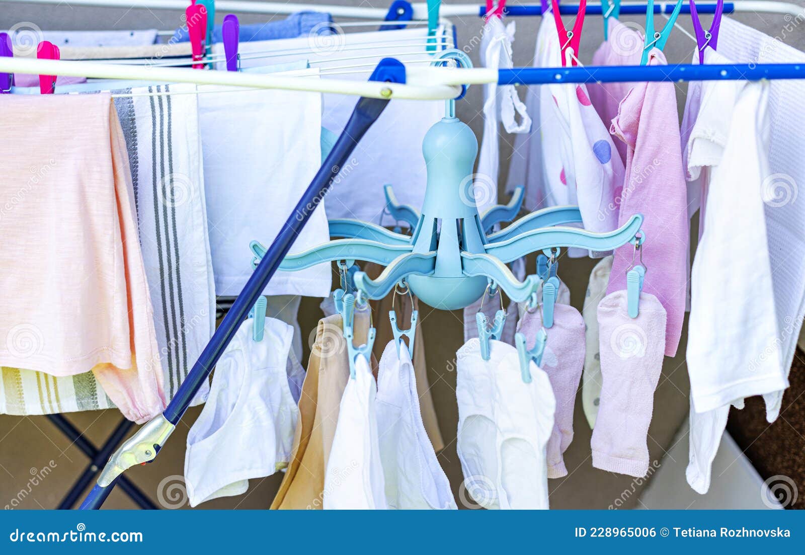 Special Hanger for Drying Small Laundry. Stock Photo - Image of ...