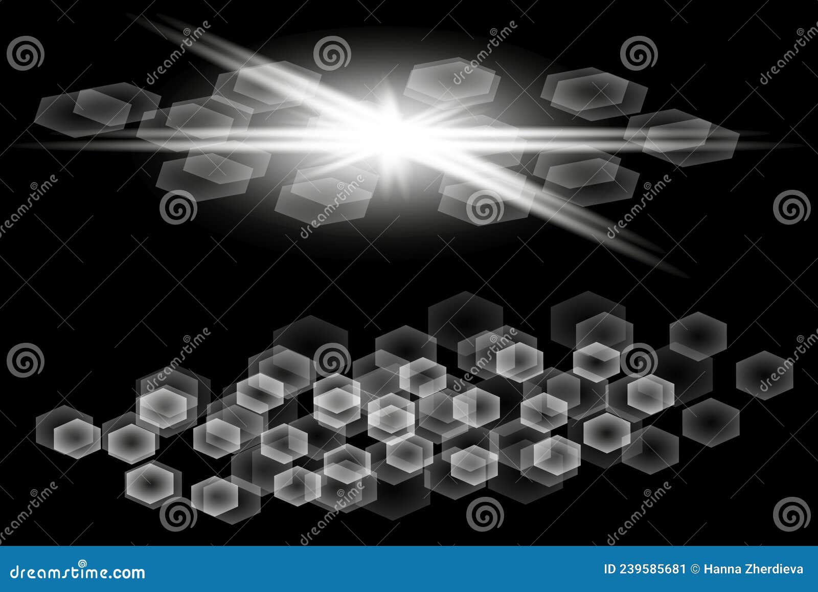 Special Lens Flare, Light Effect. the Flash Flashes with Beams and a ...