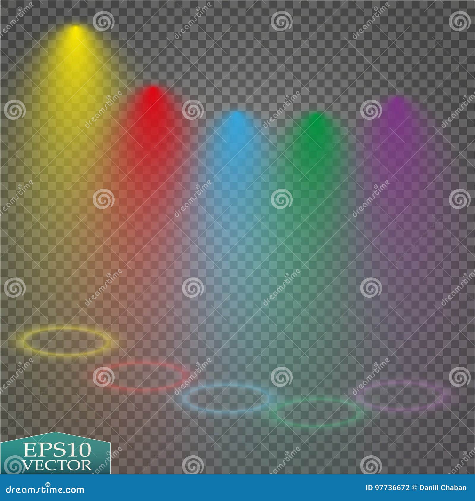 Special Light Effects. Realistic Vector Bright Projectors for Scene ...
