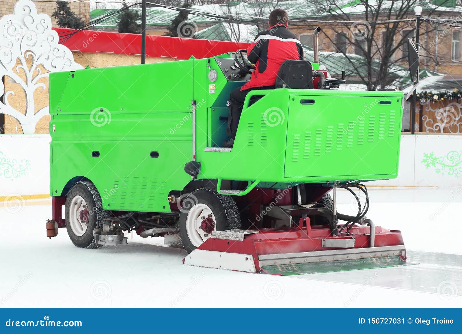 Special Machine Ice Harvester Cleans the Ice Rink Stock Image - Image ...