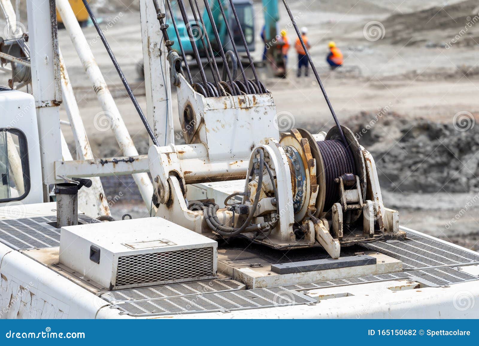Special Machine with Metal Cable Crane Winch Stock Photo - Image of ...