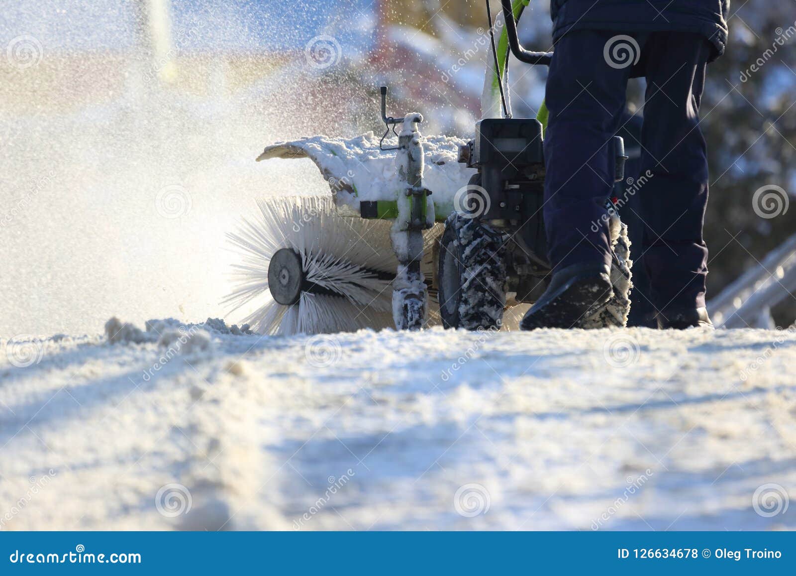 Special Machine for Snow Removal Cleans the Road Stock Photo - Image of ...