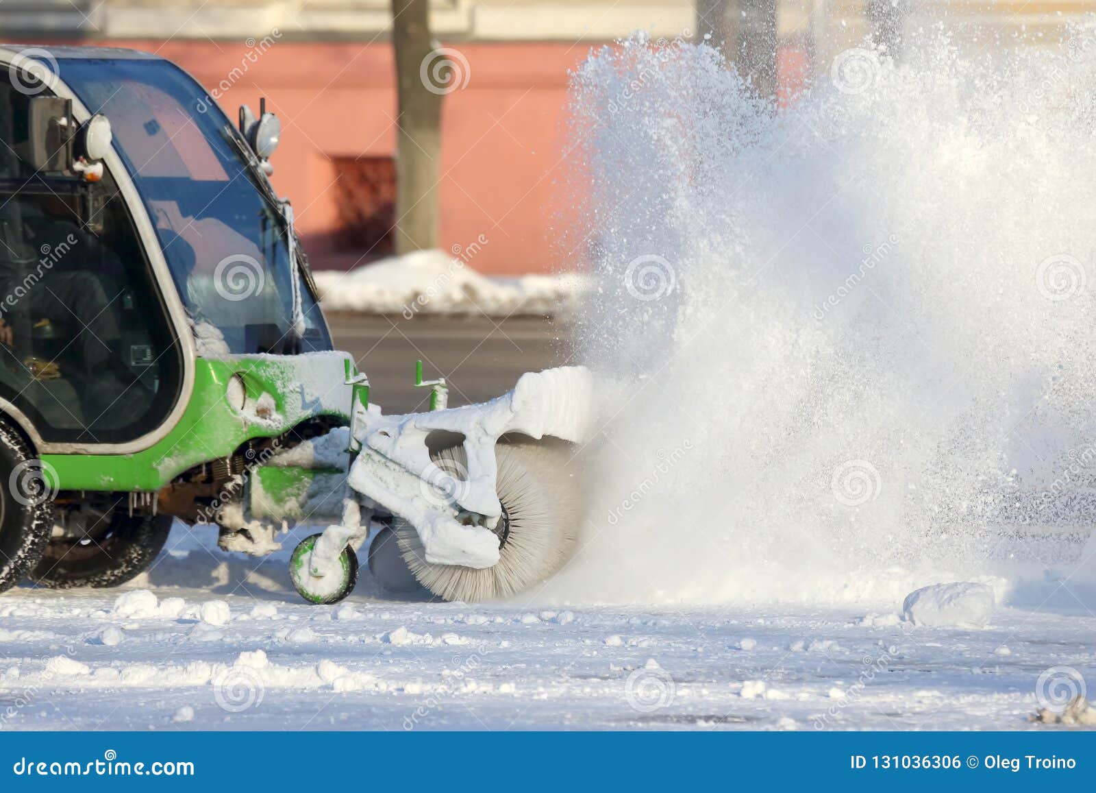 Special Machine for Snow Removal Cleans the Road Stock Photo - Image of ...