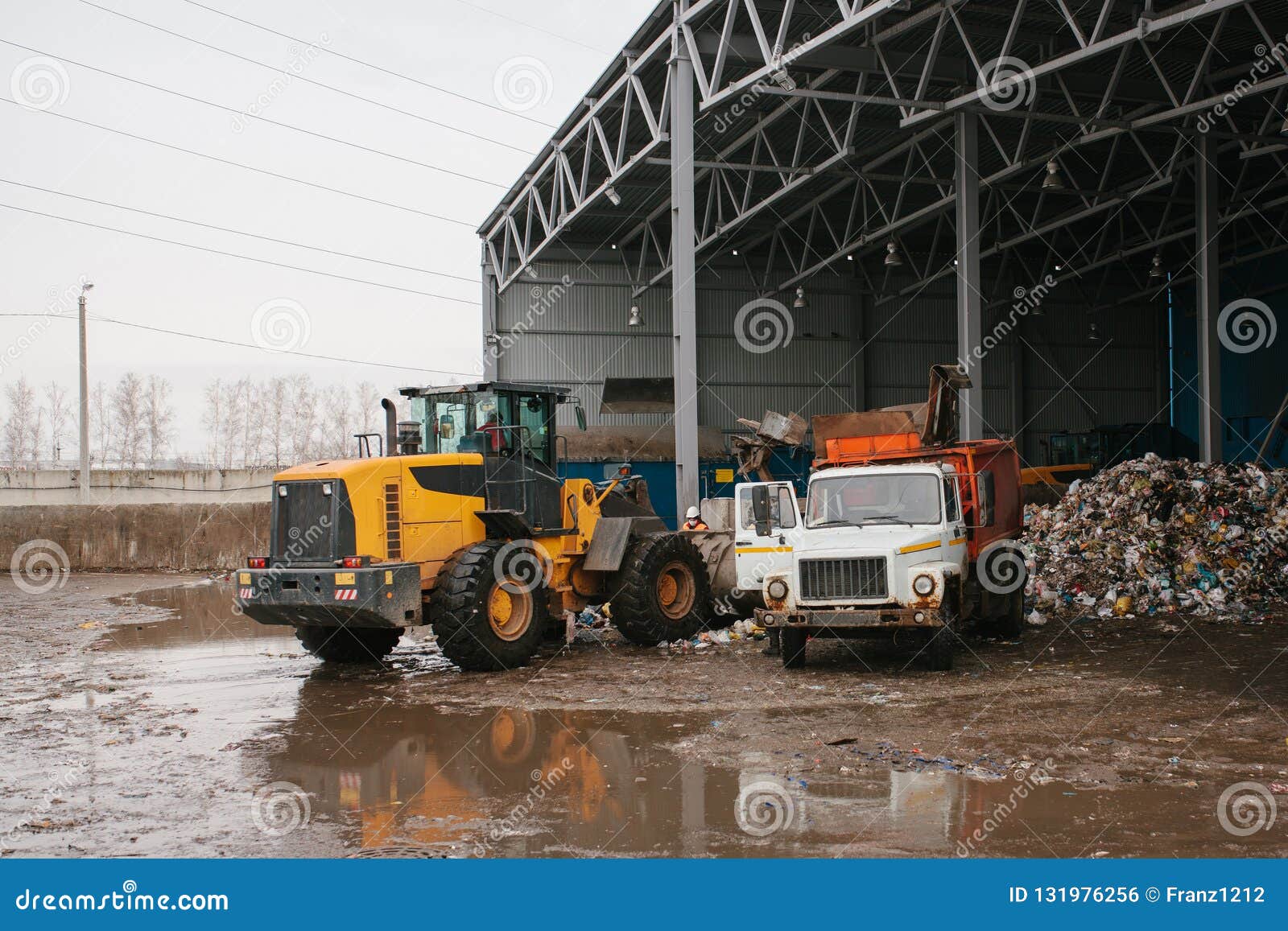 Special Machinery or Bulldozer Work on the Site of Waste Unloading at ...